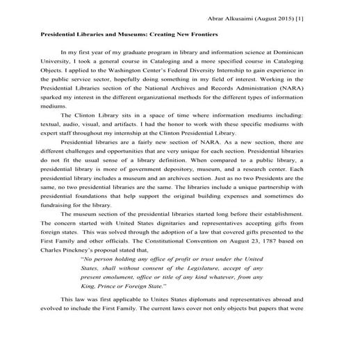 Understanding+Presidential+Libraries | PDF