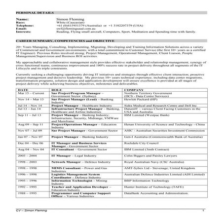 cv simon fleming summary | DOC