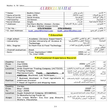 Bushra C.V. (1) | PDF