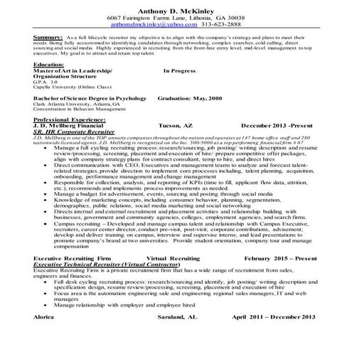 Anthony McKinley's Resume | DOCX