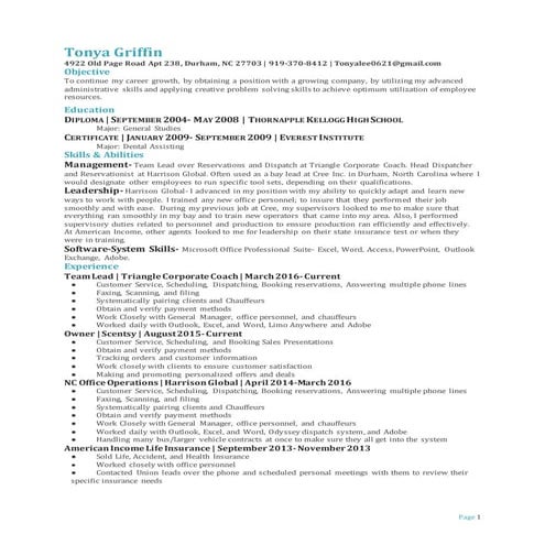 Tonya Griffin Resume | DOCX