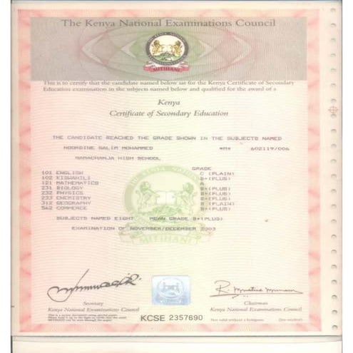 KCSE Cert | PDF