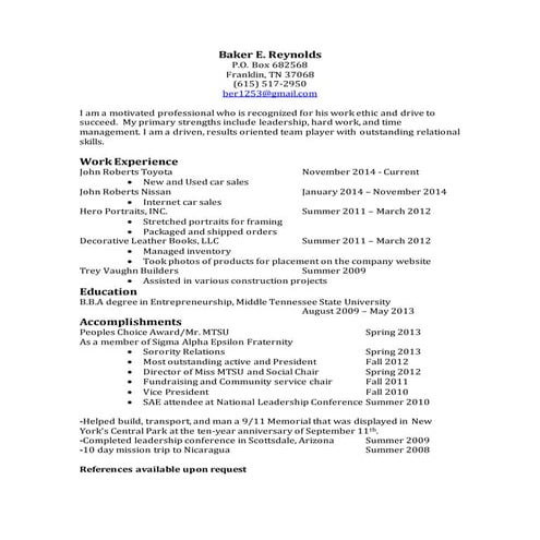 Resumes for beginners | PPTX