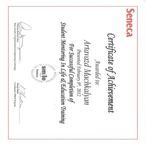 SMILE Certificate of Achievement | PDF