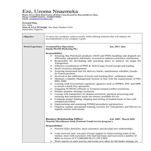 OKONYE LUCKY EDEME CV | DOC