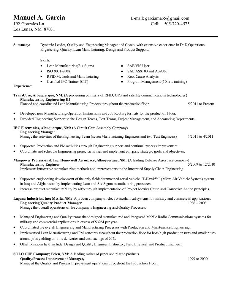 Manny Garcia Resume