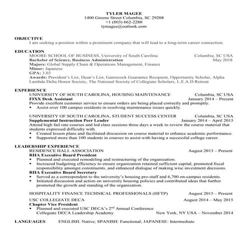 Tyler J Magee Résumé | PDF