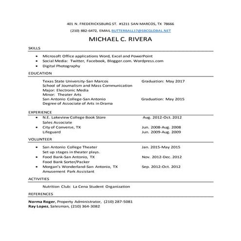 TXST resume | PDF