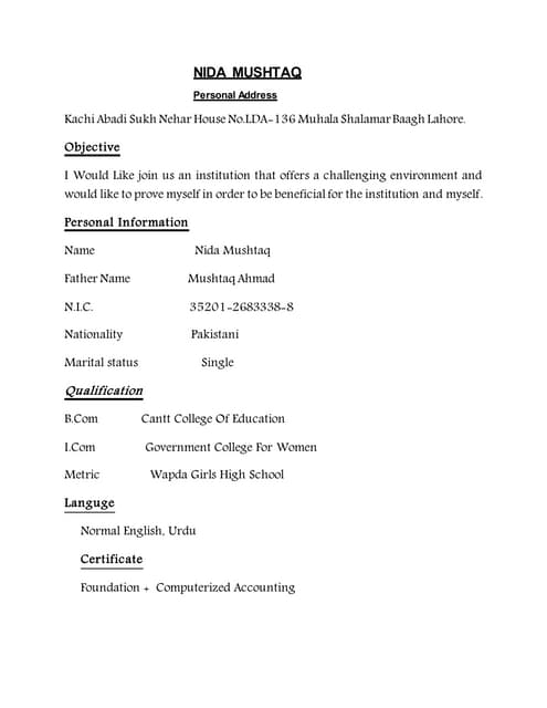 MALIK MUBEEN ARSHAD CV | PDF