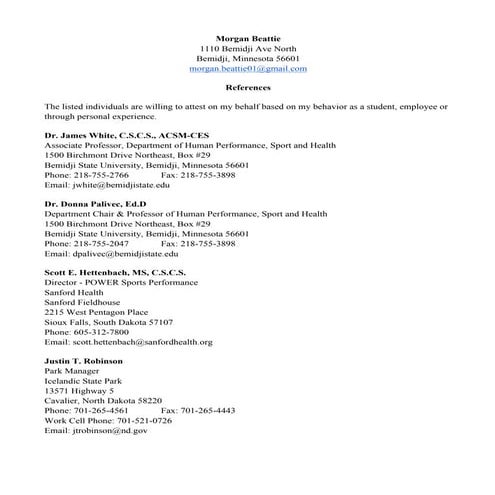 Morgan Beattie References | PDF