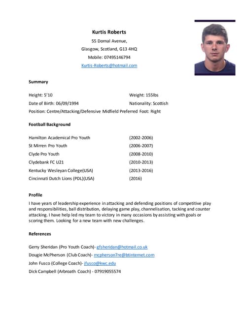 Simon football cv | PDF