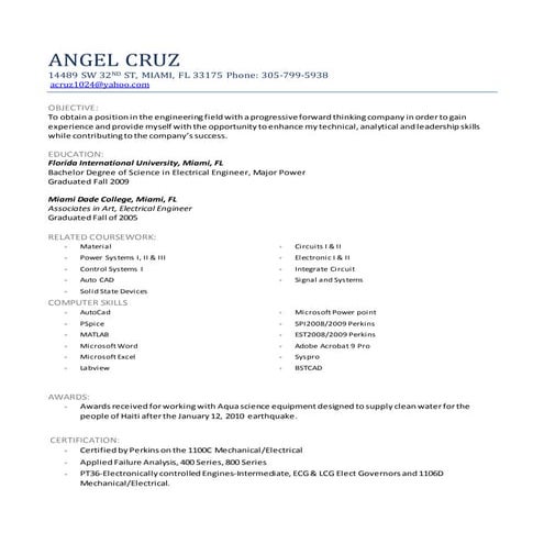 Angel Cruz resume | DOCX