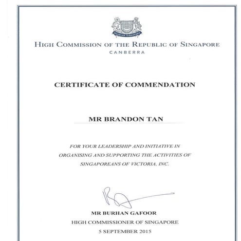 High Commissioner Letter of Commendation | PDF