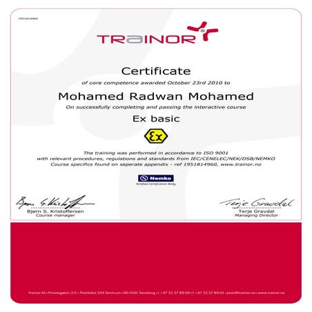 EX Certificate | PDF