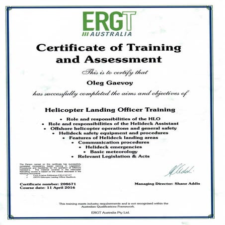 HLO Cert | PDF