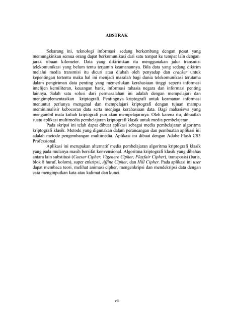 aplikasi multimedia pembelajaran algoritma kriptografi klasik | PDF aplikasi multimedia pembelajaran algoritma kriptografi klasik | PDF