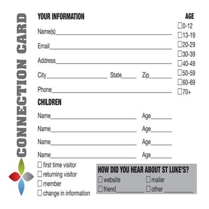 CONNECTION_CARD | PDF | Christianity | Religion & Spirituality