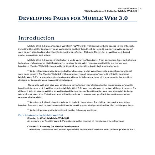 Developing Pages for Mobile Web 3 2-15-09 | PDF