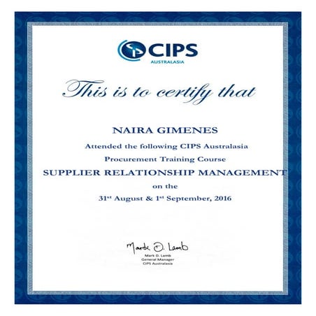 CIPS Certificate | PDF