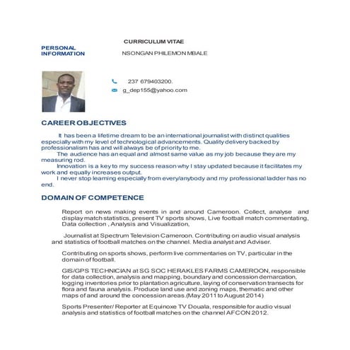 CV FOR MBALE | DOCX | Geography | Science