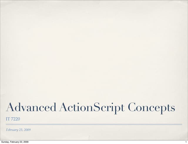 Advanced Action Script Ppt 9972