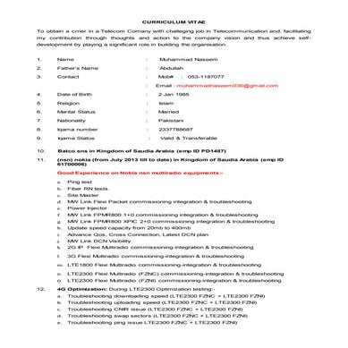 CV. Eng Muhammad Naseem | PDF