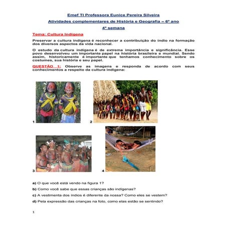 6 ano atividade complementar - 4 atividade | PDF