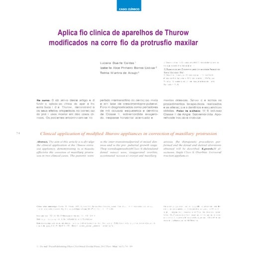 6 Aplicação clínica de aparelhos de Thurow modificados na correção da ...