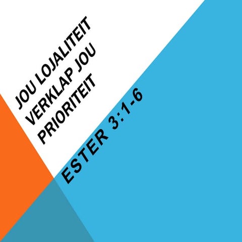 6 april 2014 jou lojaliteit verklap jou prioriteit | PPTX