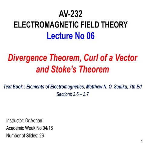 6 AV-232 - Curl Stokes Theorem.ppt electromegtx | PPT