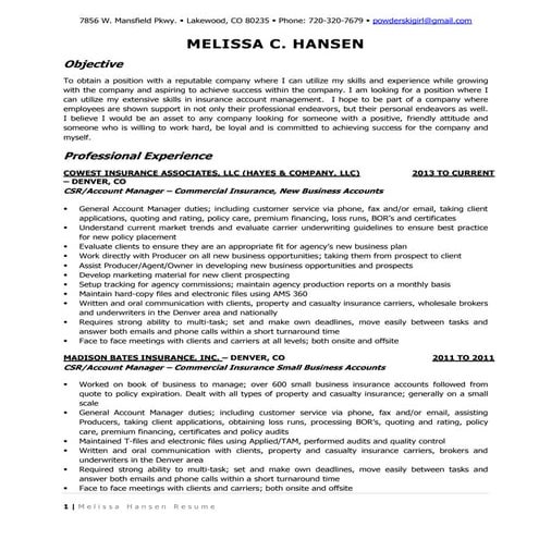 Melissa Hansen_resume_2015 | PDF