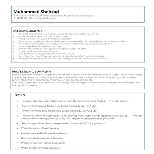 Shahzad Cv | DOCX | Business | Business and Finance