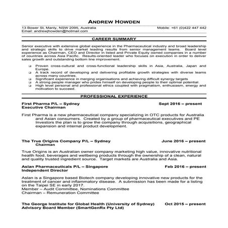 Andrew Howden Resume | DOC