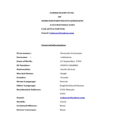CURRICULUM VITAE | PDF