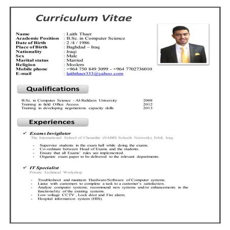 Laiths-CV | DOCX | Computing | Technology & Computing