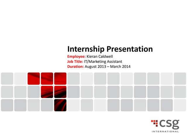 Final Internship presentation | PDF