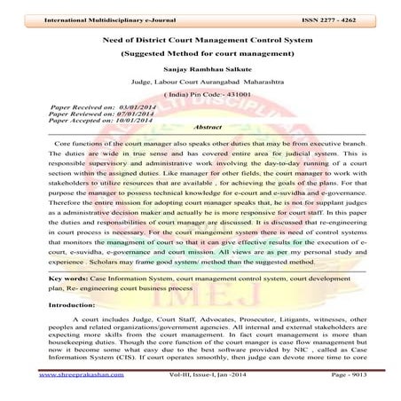 ELECTRONIC COURT CASE MANAGEMENT SYSTEM_Project | PDF
