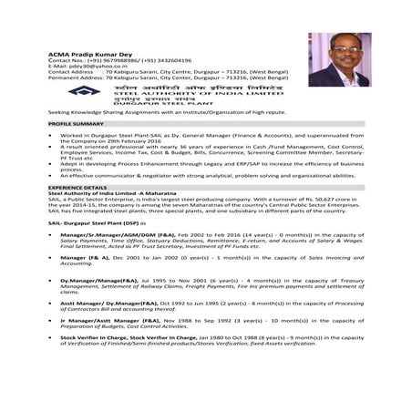 PRADIP DEY - RESUME | PDF