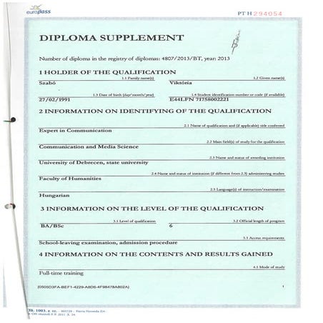 Diploma supplement | PDF