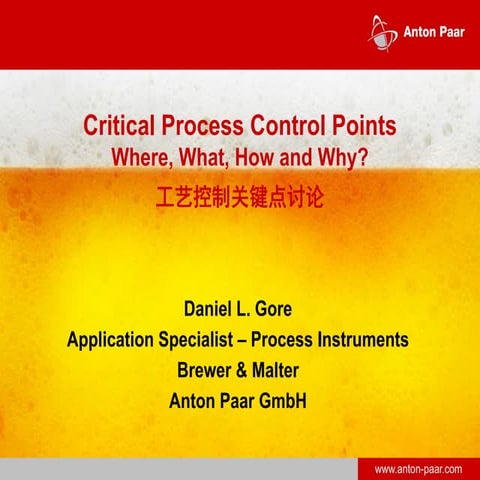 Critical Process Control Points Anton Paar VLB China | PPT