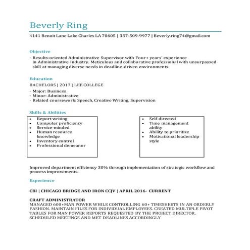 Beverly Ring | DOCX | Business Administration | Business
