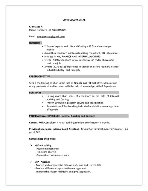 Jayaram CV | DOCX