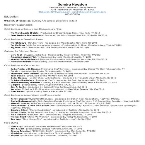 Sandra Houston 2016 Resume | PDF