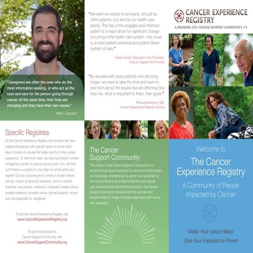 Cancer Experience Registry Trifold Brochure | PDF | Cancer | Diseases ...