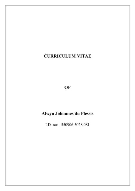 Curriculum Vitae for Sifiso M. Zulu | DOC | Careers