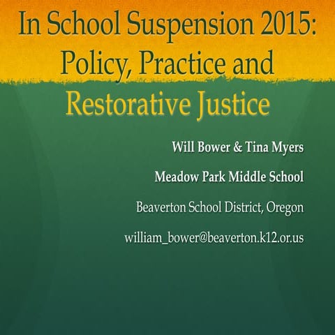 ISS 2015 Policy Practice and Restorative Justice | PPT