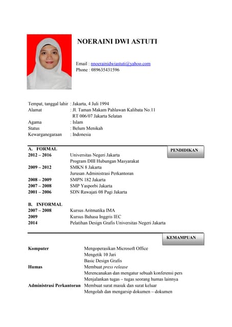 Cv dwi wdiastuti | PDF