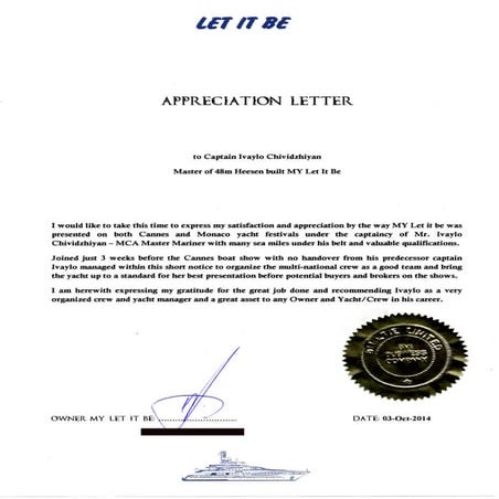 1. Appr Letter Let It Be Owner Bluetie | PDF