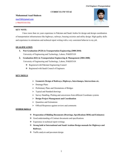 Hafiz Ahmed Waqas Resume | PDF | Civil Engineering Industry | Industries