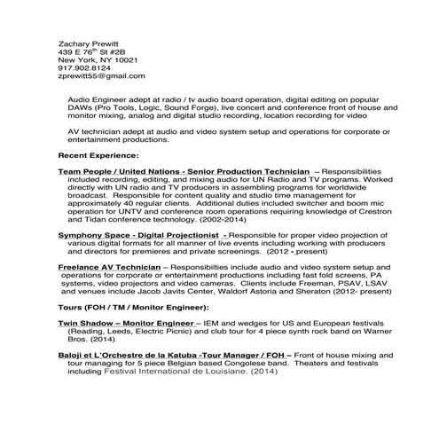 Zach Prewitt 2015 resume | PDF
